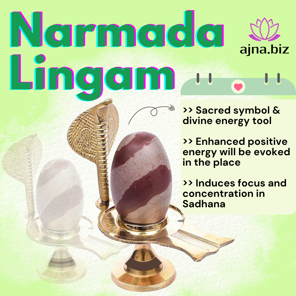 Natural Narmada Lingam With Brass Base And Nagam ( Shiva Lingam ...