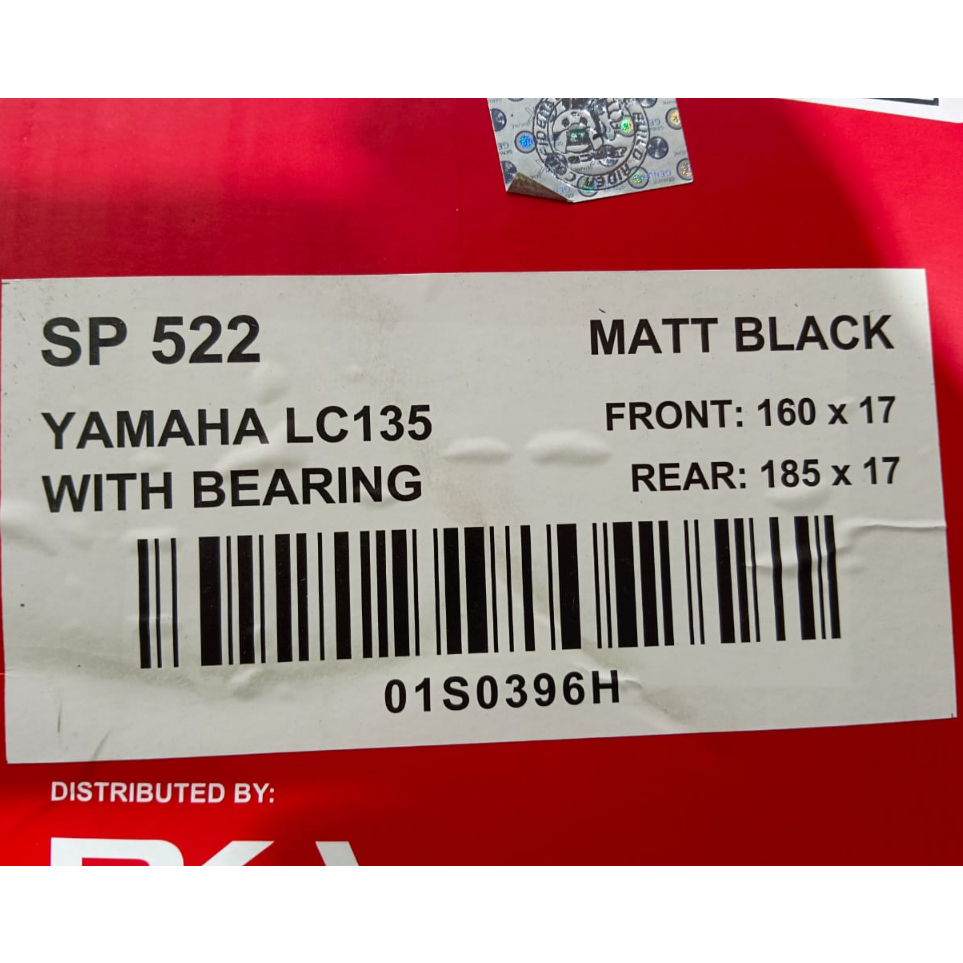 RCB SP522 SPORT RIM 100% ORIGINAL RCB Y15ZR Y16ZR R15 R25 MT25 MT15 ...