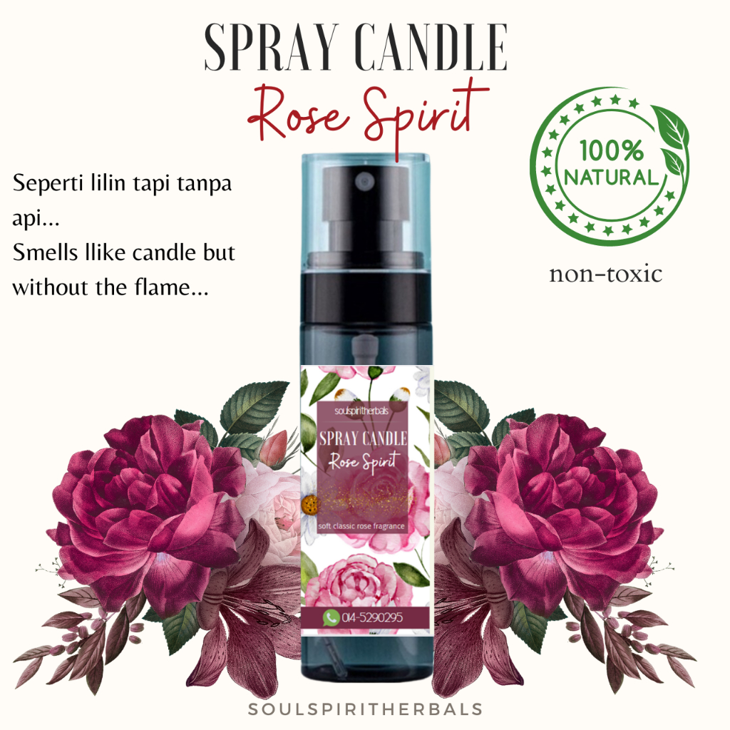 SOULSPIRIT ROSE SPIRIT AROMATHERAPY SPRAY WITH ESSENTIAL OILS (NO ...