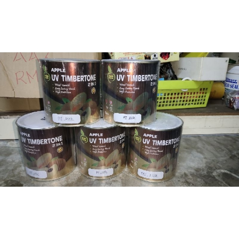 Apple UV Timbertone 2 in 1 Wood Gloss Varnish (cat kayu) 木漆 | Shopee ...