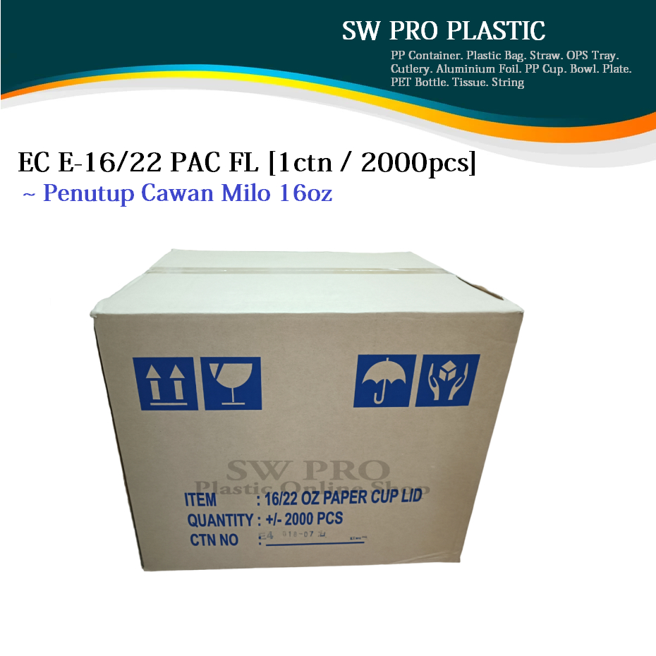 Penutup Cawan EC/ EC Cup Lid Only / Penutup Cawan Milo 16oz [ 2000pcs ...