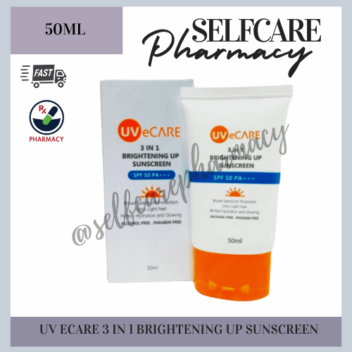 UV ECARE 3 IN 1 BRIGHTENING UP SUNSCREEN SPF 50 PA+++ 50ML | Shopee ...