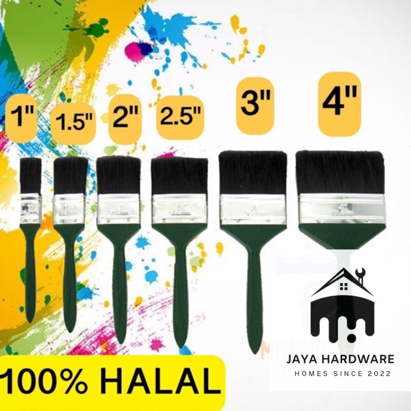 🔥READY STOCK🔥NYLON PAINT BRUSH (HALAL 100%) / BERUS CAT NYLON | Shopee ...
