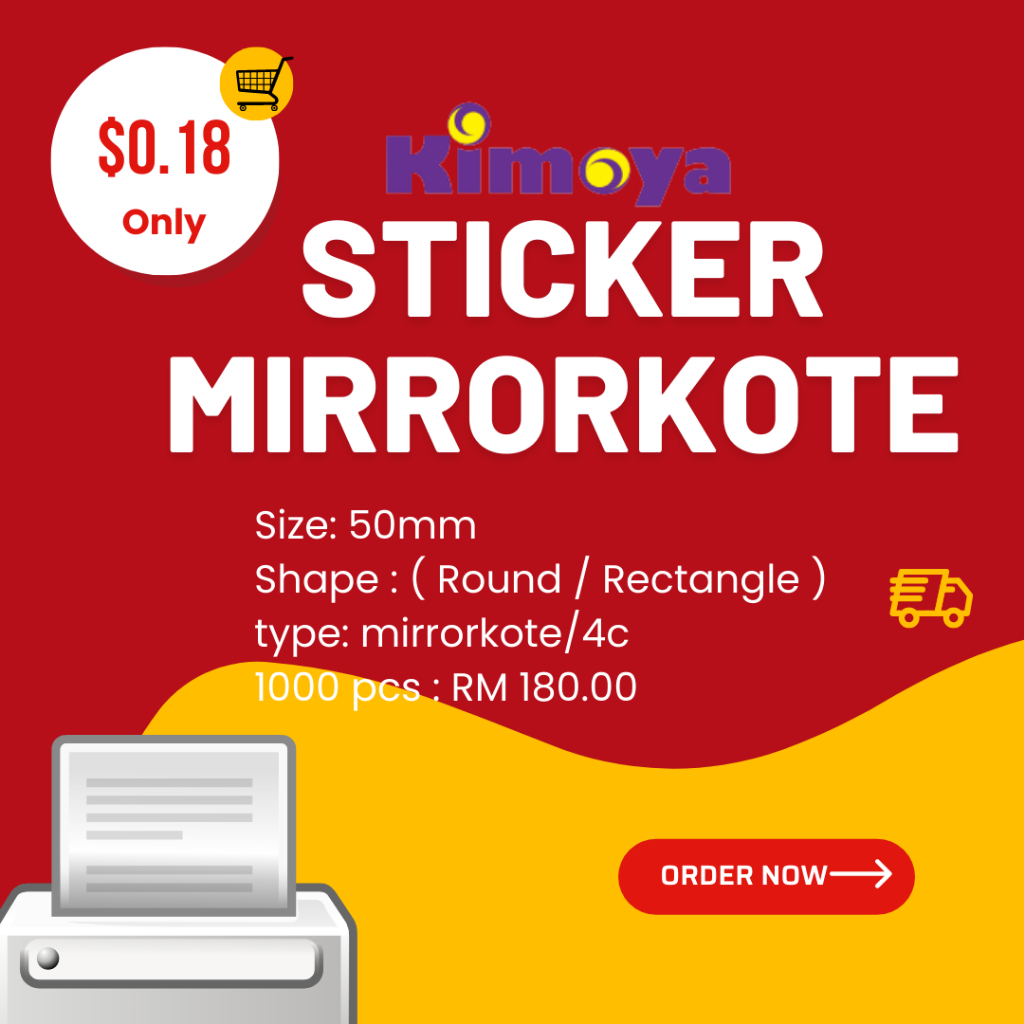 Sticker Borong 1000pcs ( Mirror Kote / 4C/ 50mm ) | Shopee Malaysia