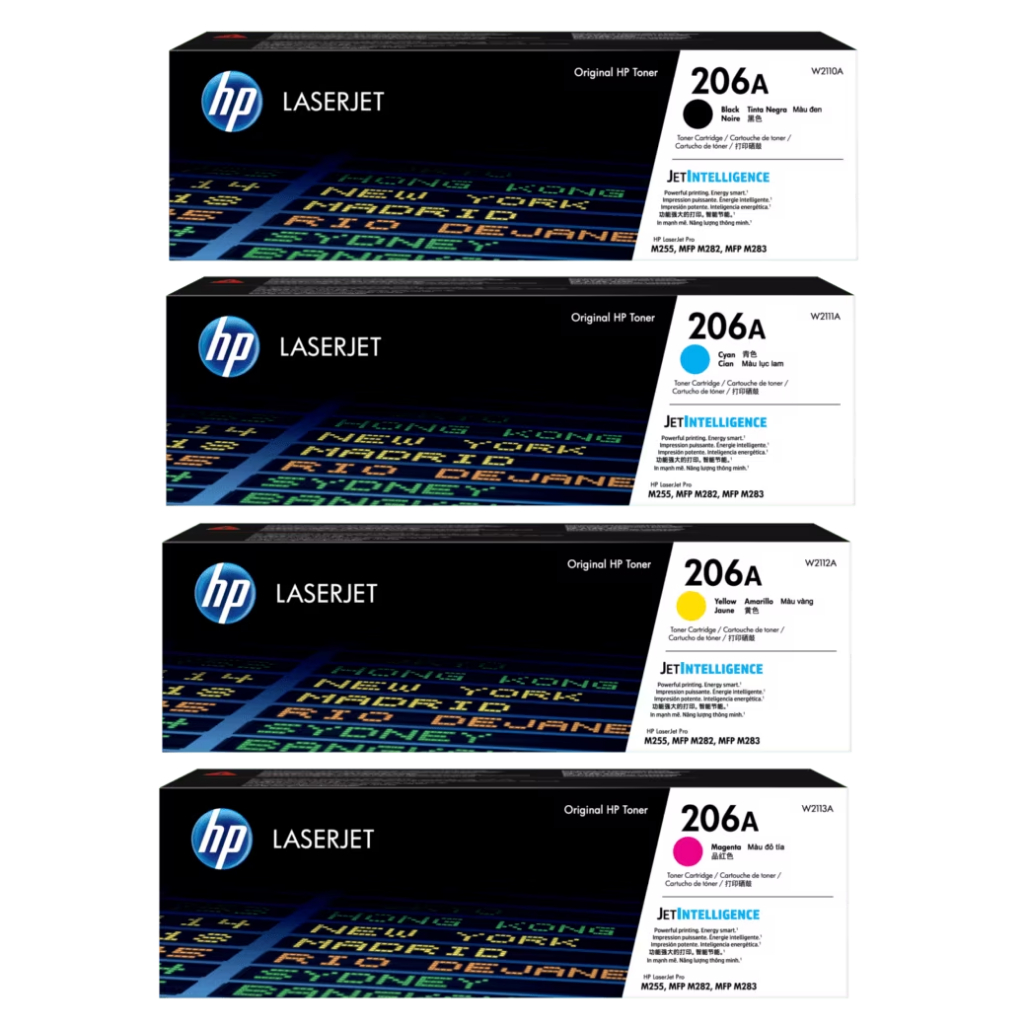 ORIGINAL HP 206A FULL SET W2110A W2111A W2112A W2113A TONER CARTRIDGES ...