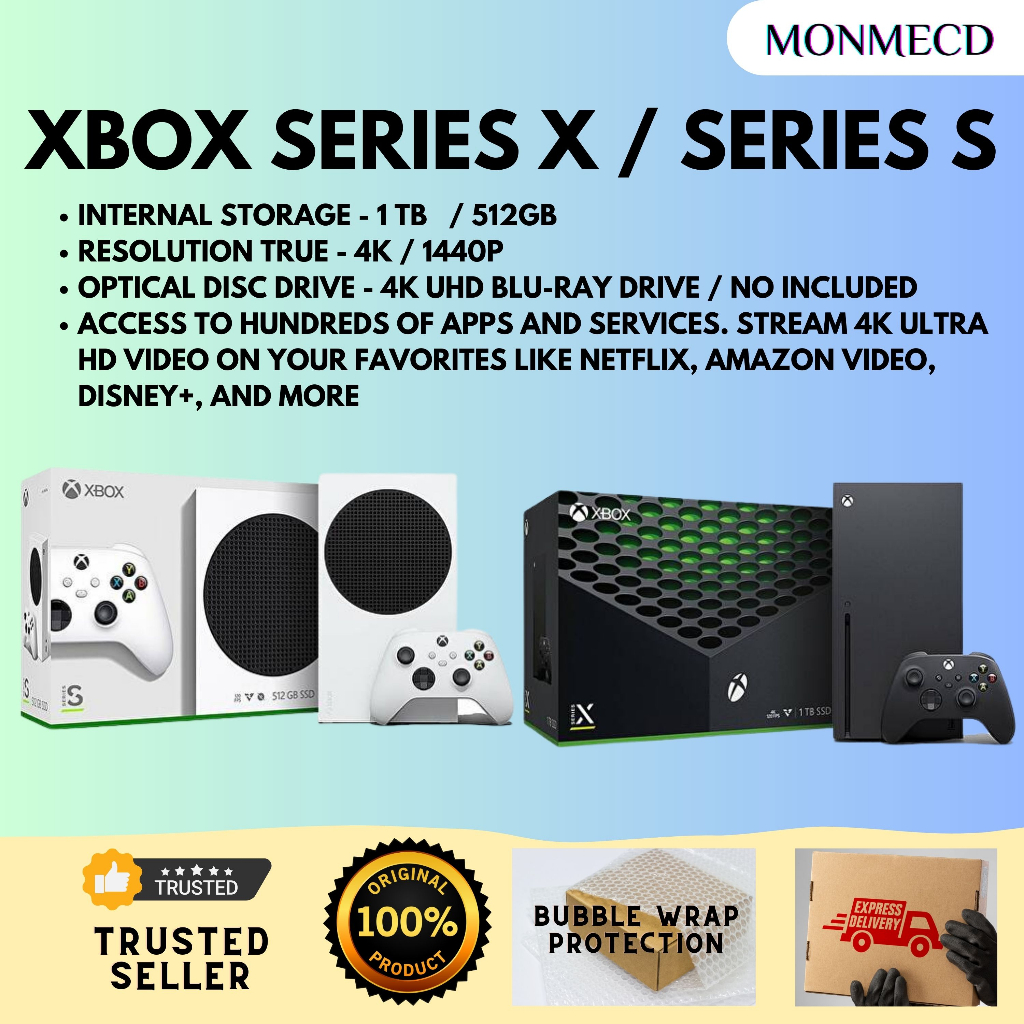 [Ready stock] Microsoft Xbox Series S/X Series S 1TB SSD All-Digital Gaming Console 1 Year ...