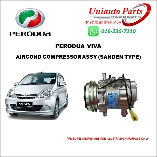 PERODUA VIVA AIRCOND COMPRESSOR ASSY (SANDEN TYPE) | Shopee Malaysia