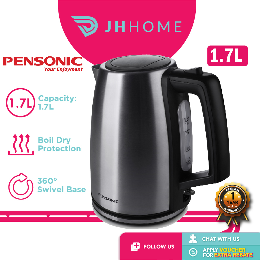 Pensonic Electric Stainless Fast Boiling Steel Kettle (1.7L) PAB-1707CS ...