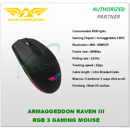 ARMAGGEDDON RAVEN III RGB GAMING MOUSE | Shopee Malaysia