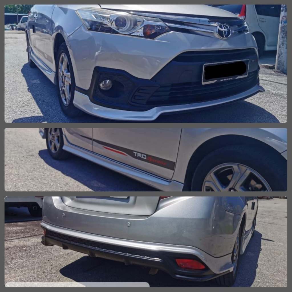 Toyota Vios 3rd Generation 2013 GX 2 Skirting Body Kit ABS Ready Stock ...