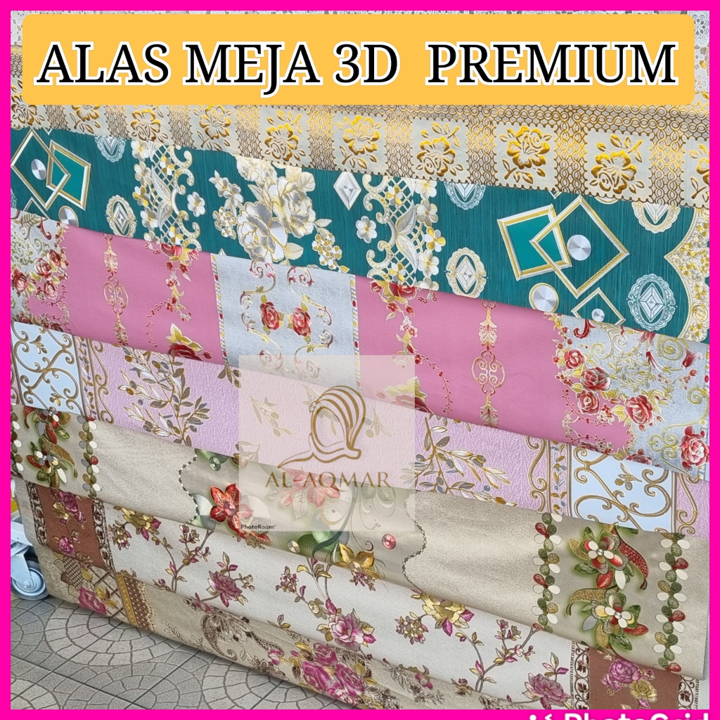 Alas Meja corak - Corak Bunga 3D bermeter , alas meja makan kerusi 6 ...