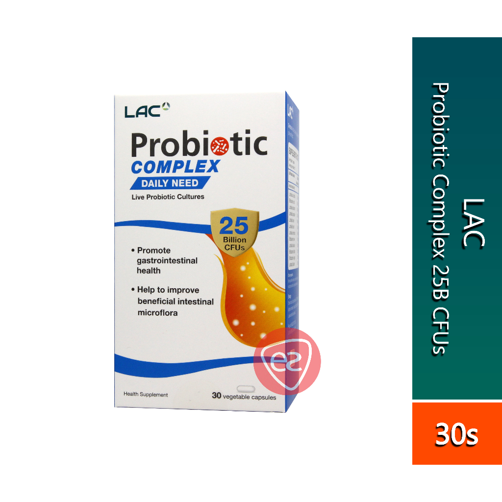 LAC PROBIOTIC COMPLEX 25 BILLION CFUs VEGETABLE CAPSULE 30S (WAS KNOWN ...