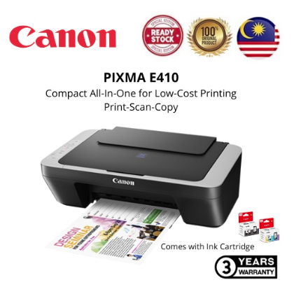 Canon Pixma E410 Black/Grey Compact All-In-One for Low-Cost Printer ...