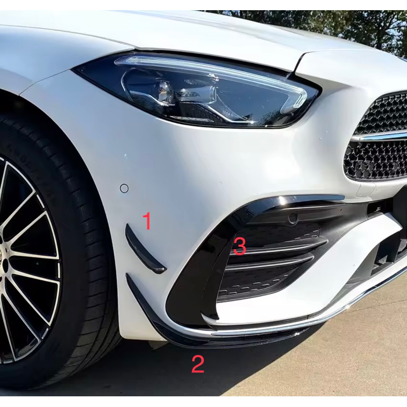 Mercedes Benz W206 C class C300 AMG front bumper canard air duct lip ...