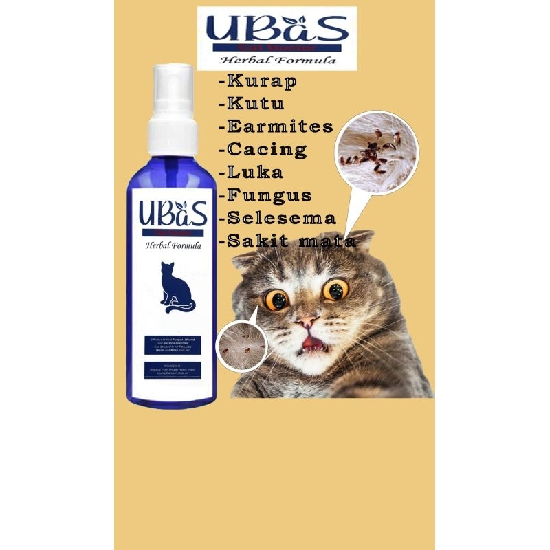 (READY STOCK) UbaS Spray Untuk Kucing kutu, luka (Bukan Sporo) , kurap ...