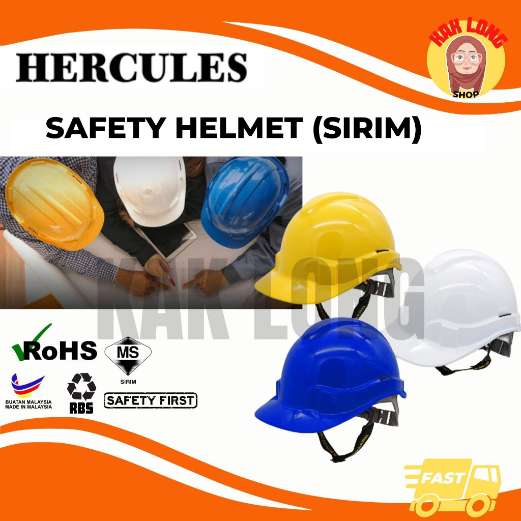 SAFETY HELMET (SIRIM) HERCULES ( BLUE | YELLOW | WHITE) | Shopee Malaysia