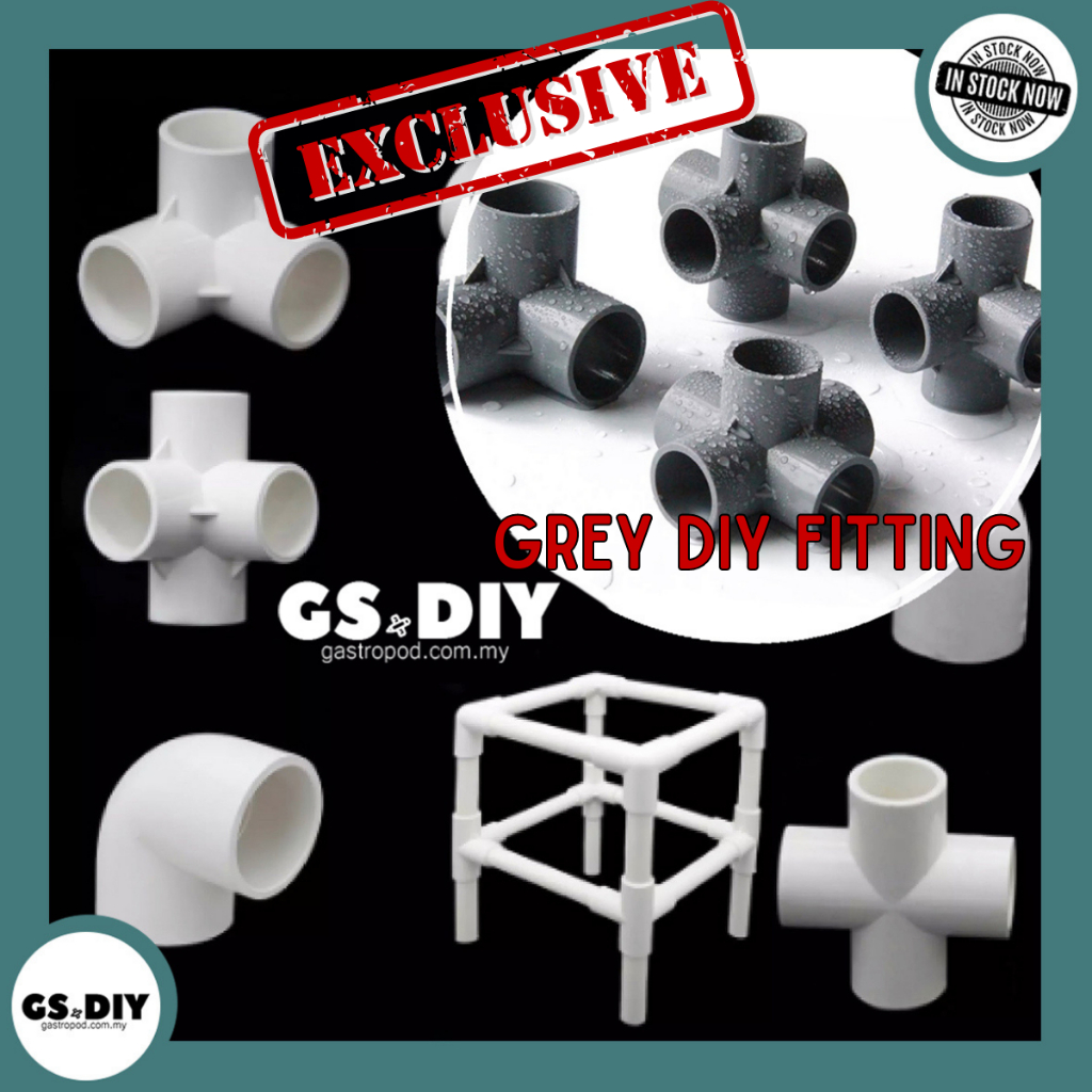🏷️PVC Conduit DIY Fitting 20mm/25mm DIY Pipe🧨Joint Connector PVC Grey Pipe📞Electrik Electrical ...