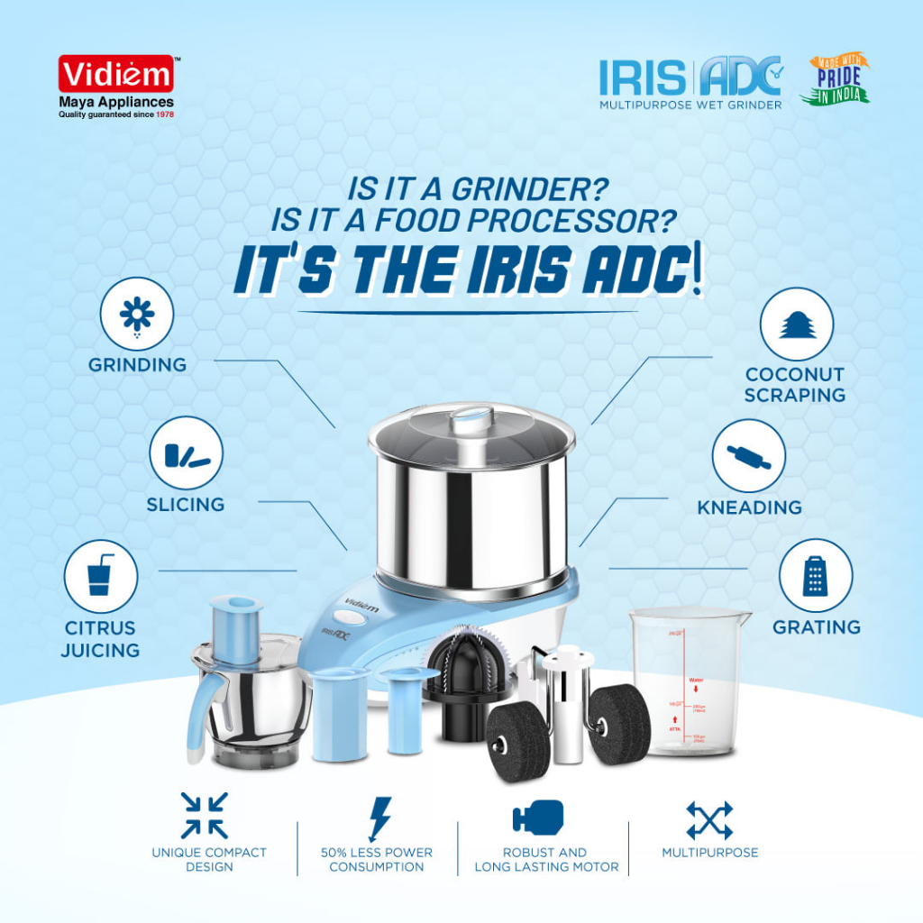 Vidiem IRIS ADC Wet Grinder With Food Processor | Shopee Malaysia
