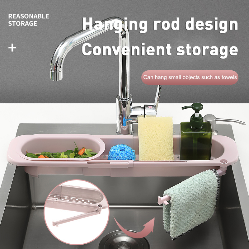 ️Ready Stock ️ Scalable Sink Rack Kitchen Rack Sponge Soap Holder ...