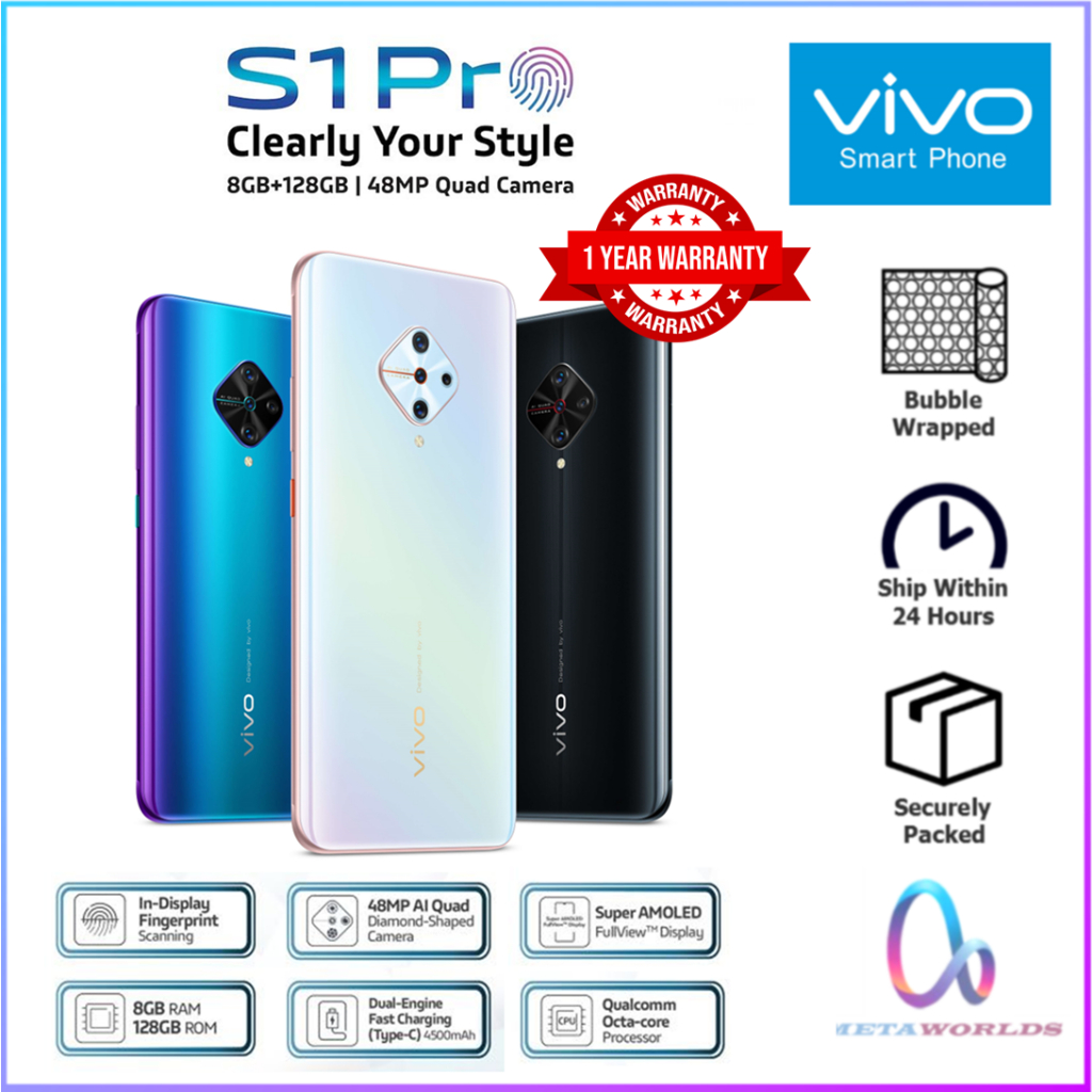 Vivo S1 PRO 6.38" inch FHD Display ( 8GB Ram + 128GB Rom) (1 Year ...