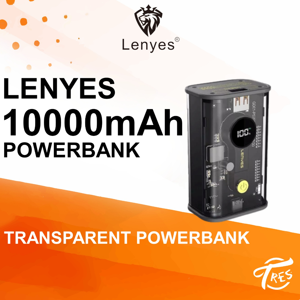 Lenyes Transparent USB Power Bank (10000mAh) PX152D | Shopee Malaysia
