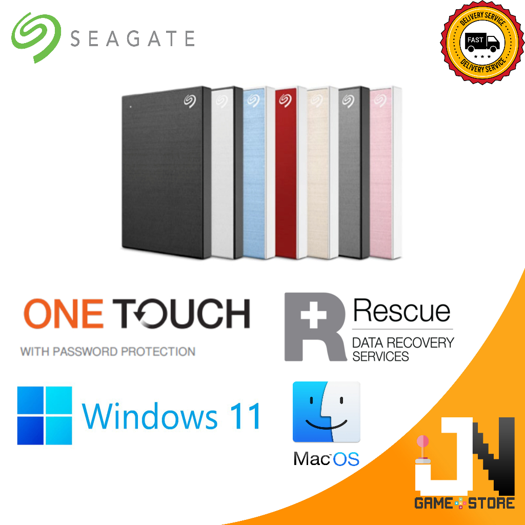 Seagate One Touch With Password 1TB / 2TB / 4TB External Hard Drives ...
