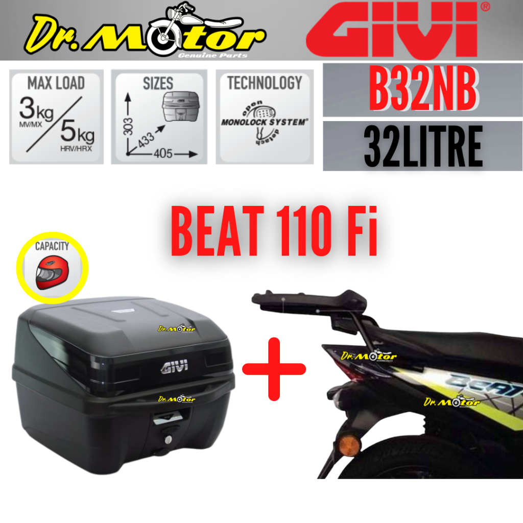 HONDA BEAT 110 Fi BEAT110 FUEL INJECTION GIVI SR SPECIAL MONORACK MONO ...