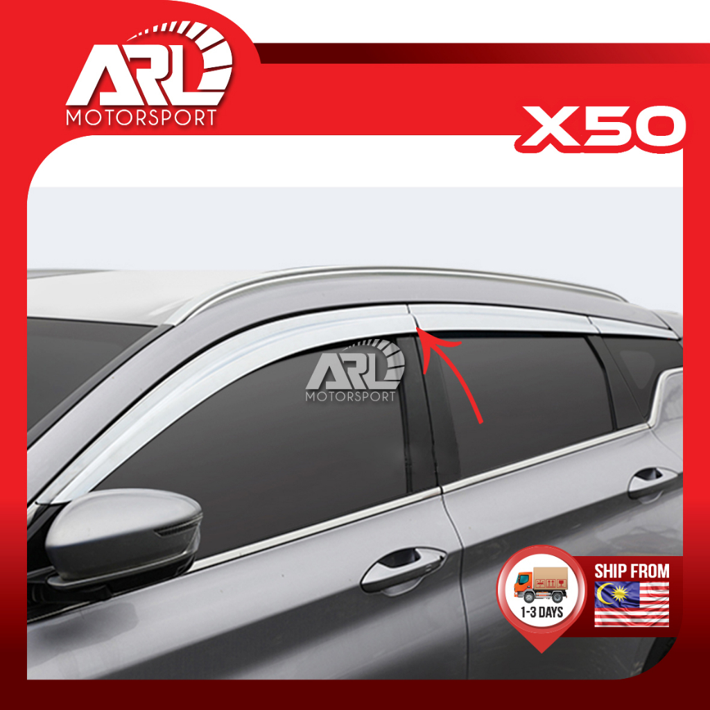 Proton X50 Titanium Door Visor Air Press Window Wind Deflector For X50 ...