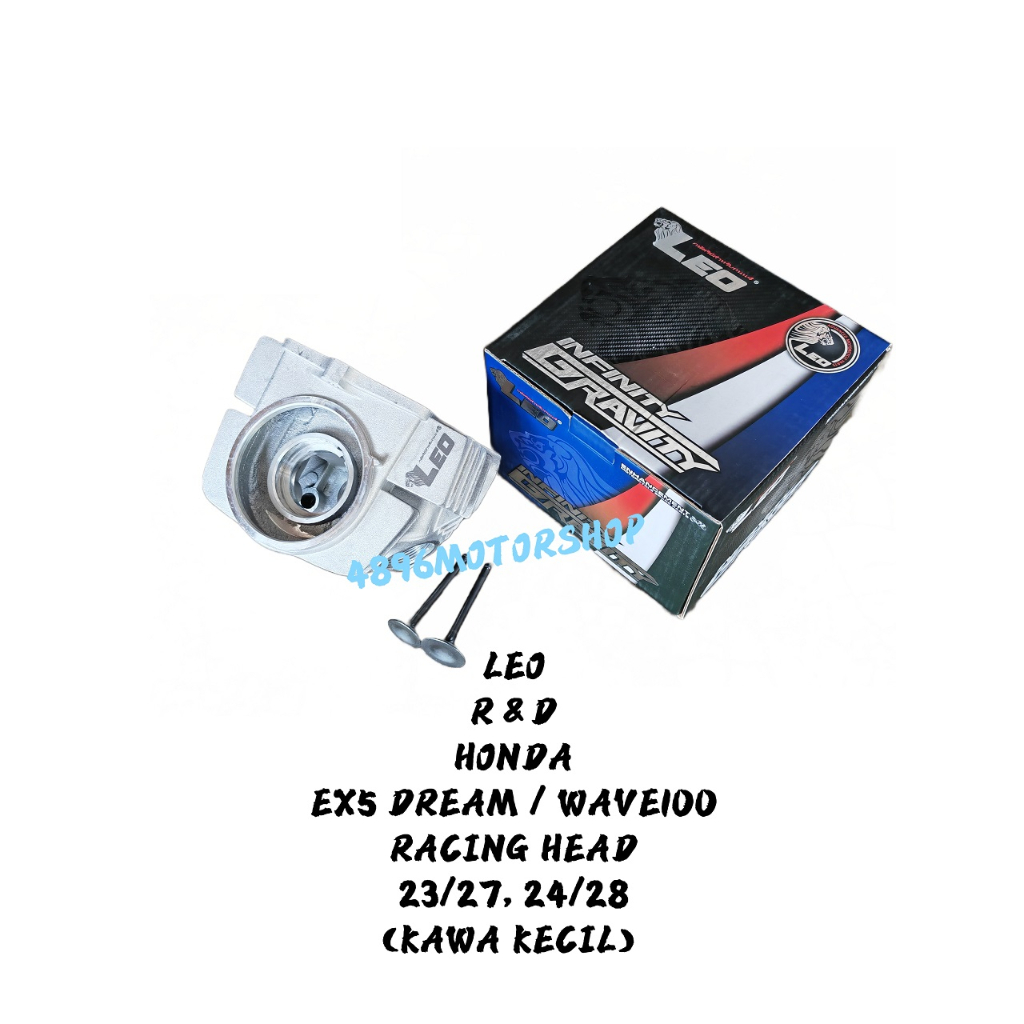 LEO / KING DRAG RACING CYLINDER HEAD 23/27 EX5 DREAM WAVE100 W100 MR1 CLASS 1 HIGH CR KECIL ...
