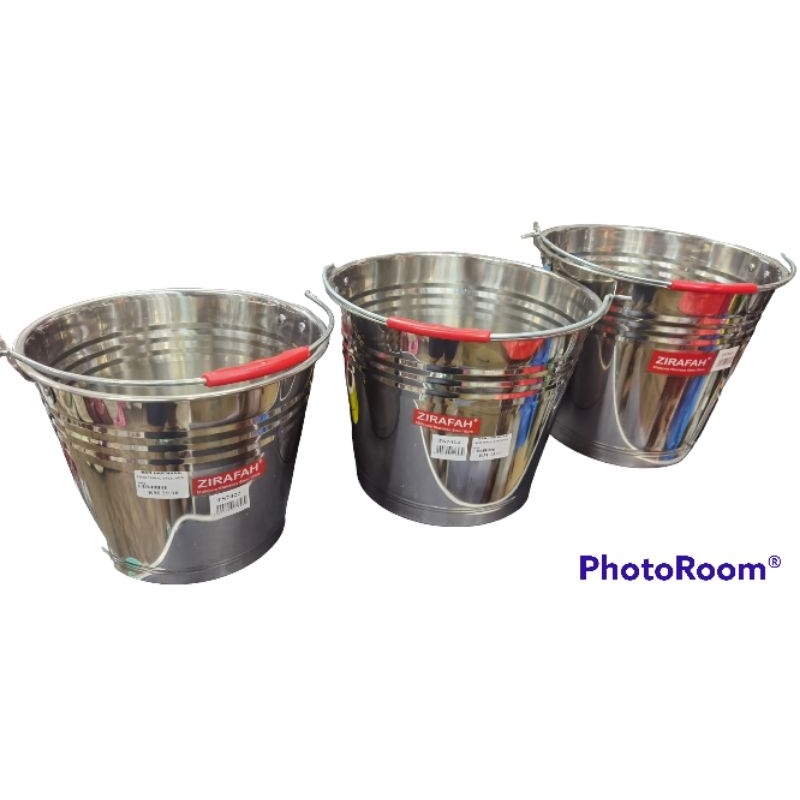 🔥READY STOCK🔥Zirafah Stainless Steel bucket♥️pail😍baskel😄timba♥️timba ...