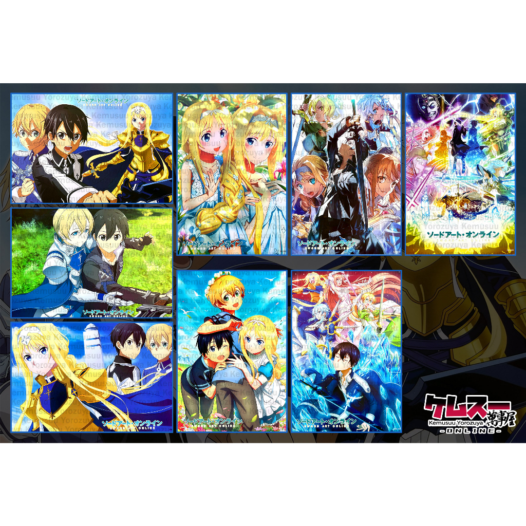 Sword Art Online 刀劍神域 SAO/GGO/ALO ★☆ (8pcs) Anime Poster set / A3 size ...