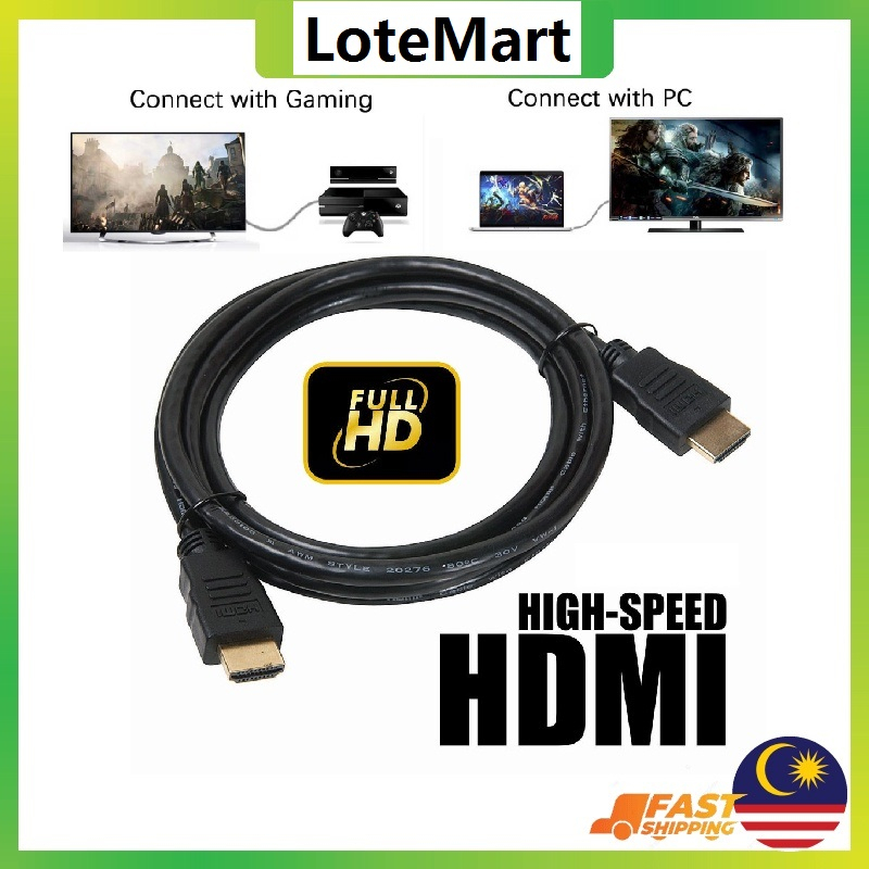 [ReadyStock] HDMI Cable 1.2M / 1.5M / 3M / 5 M / (HIGH-SPEED) FOR Mytv ...