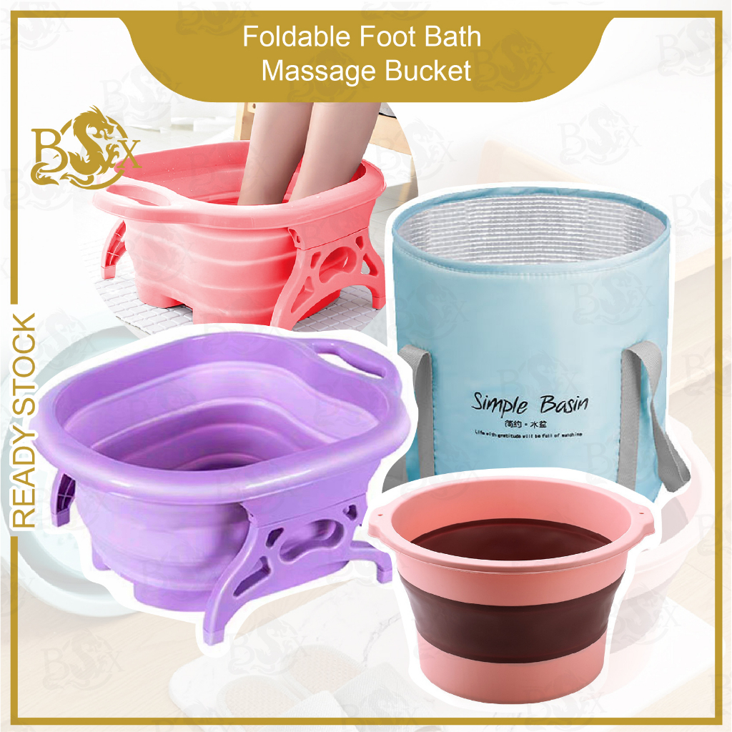 DRG Foldable Foot Bath Foot Spa Soak Massage Bucket for Home Travel ...