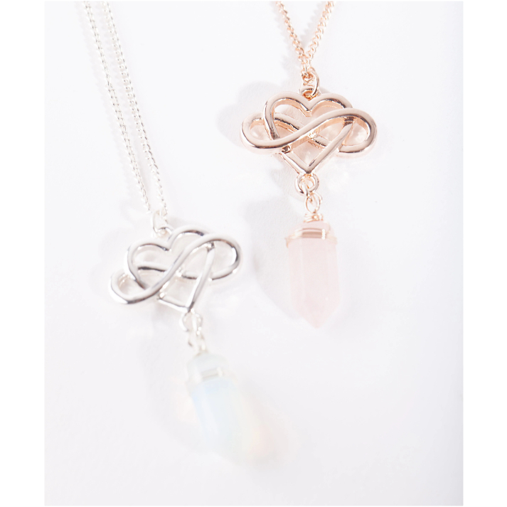 Lovisa Sparkle Everyday Semi Precious Stone Pendant Necklace Set of 2 ...