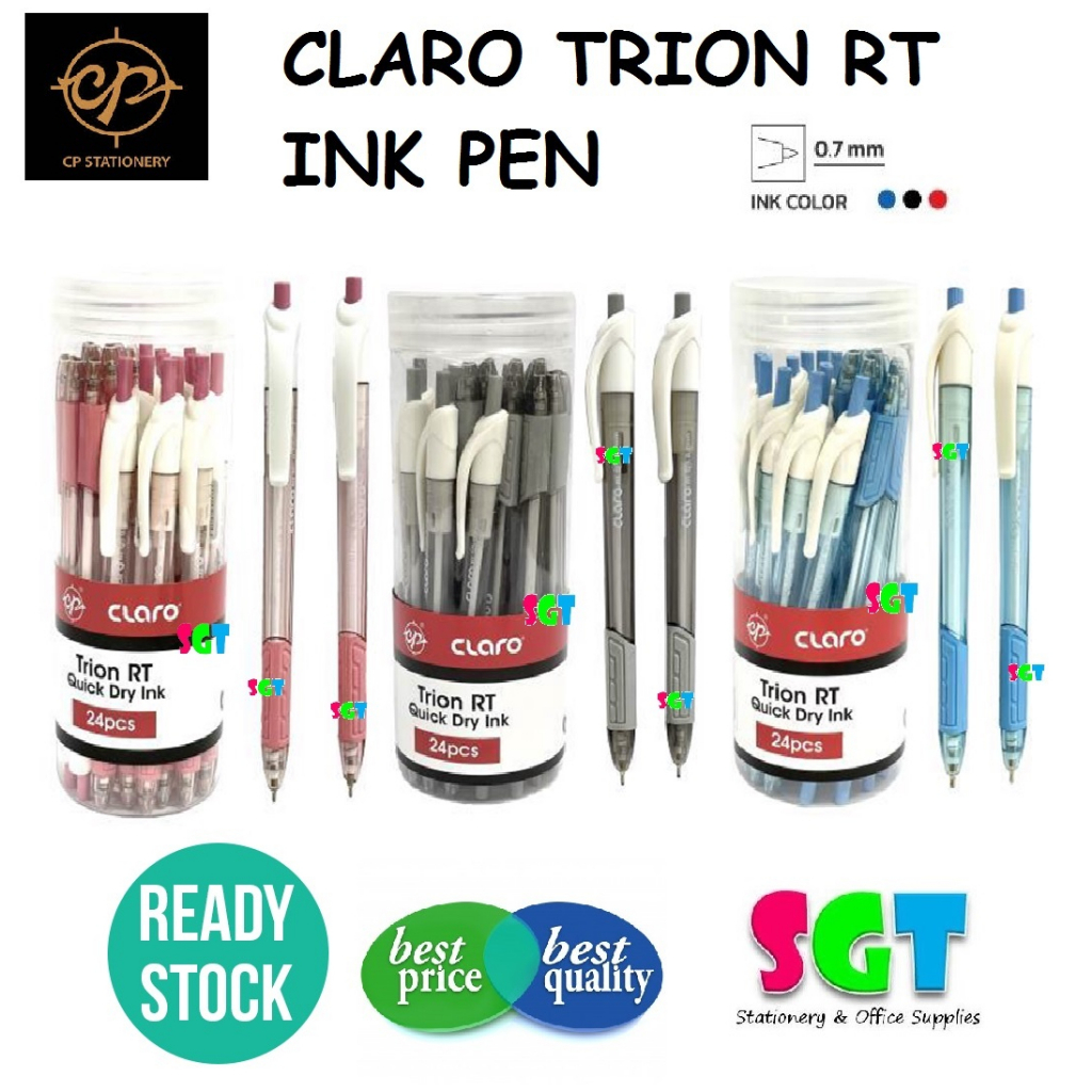 CP Claro Trion Semi Gel Ink Pen 0.5mm / 0.7mm ( 24 pcs ) | Shopee Malaysia
