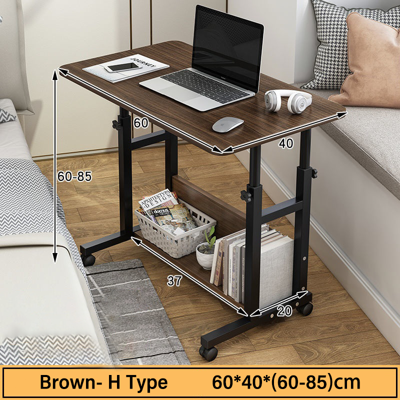 DO Adjustable Height Lifting Table with Wheel Bedside Laptop Table ...