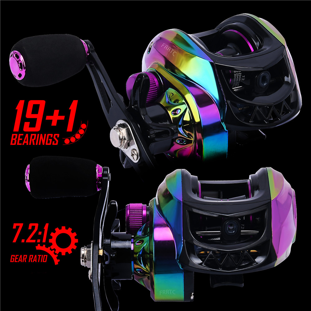FRRTC Fishing Reel Multicolor Reel 10KG Max Drag Baitcasting Reel 7.2:1 ...