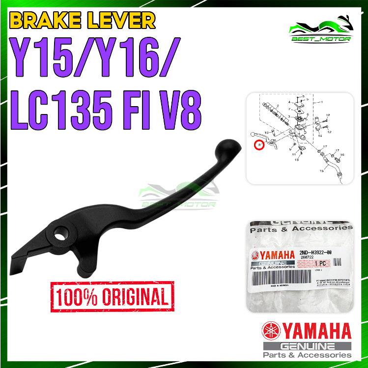 100% ORIGINAL YAMAHA BRAKE LEVER LC135 / LC 135 / Y15 / Y16 BREK TANGAN ...