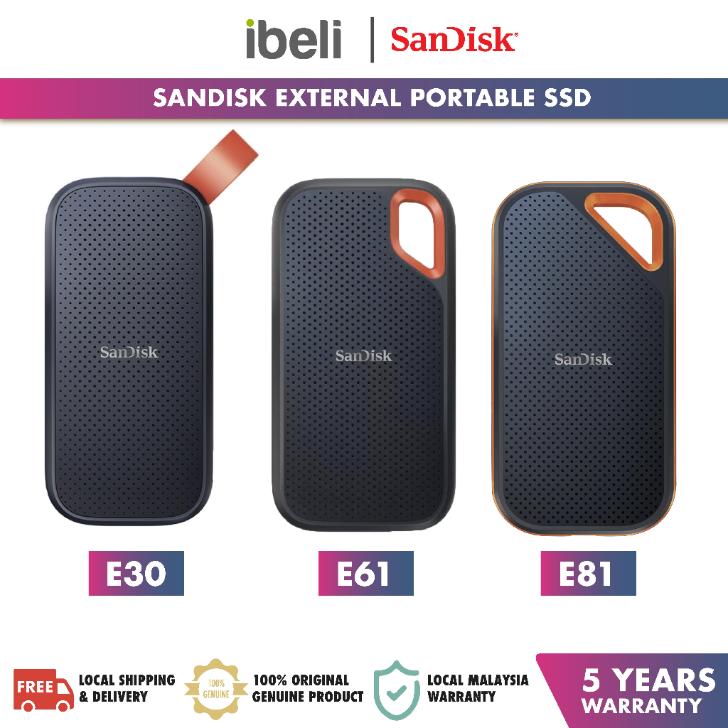 SanDisk Extreme Portable External Hard Disk SSD | Shopee Malaysia