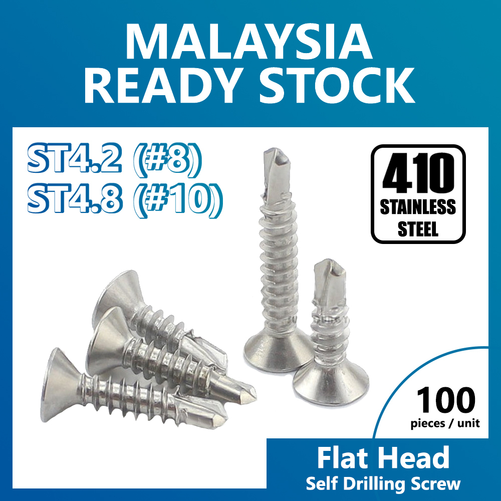 ST4.2 ST4.8 Flat Head Self Drilling Screw 410 Stainless Steel Durable ...