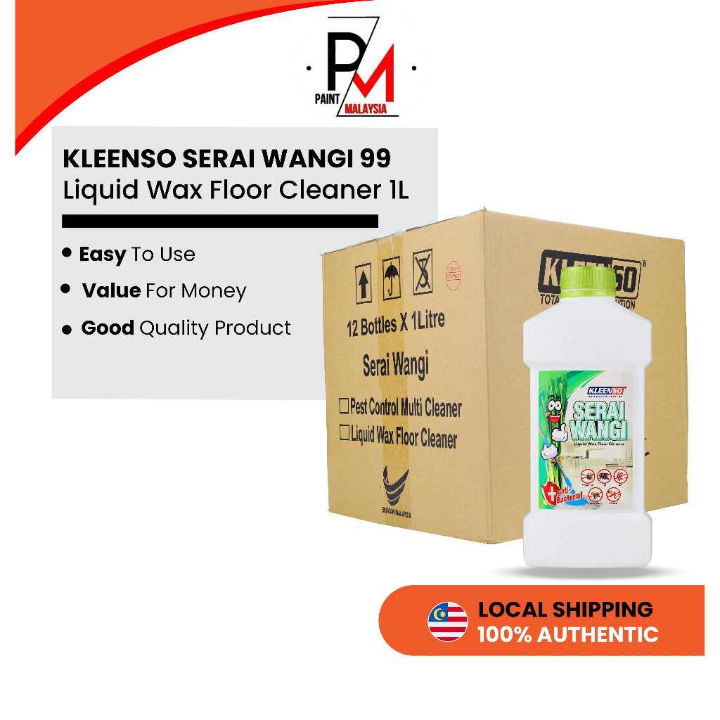 KLEENSO Serai Wangi 99 Floor Cleaner 1L (15 Bottles/Box) Lemongrass ...