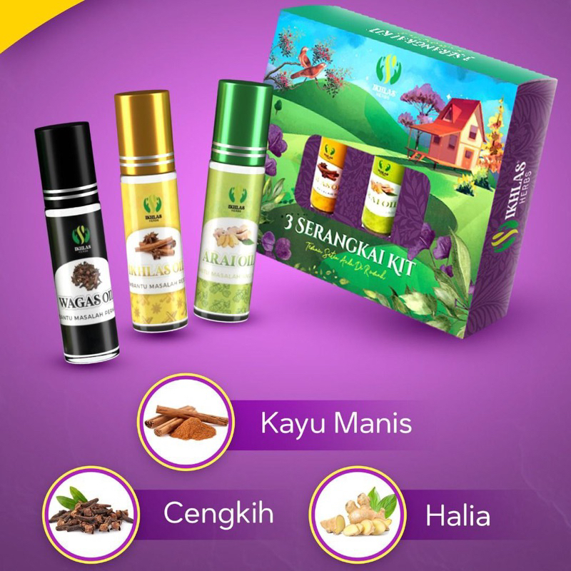 3 serangkai oil (Wagas, Arai @ Ikhlas oil) | Shopee Malaysia