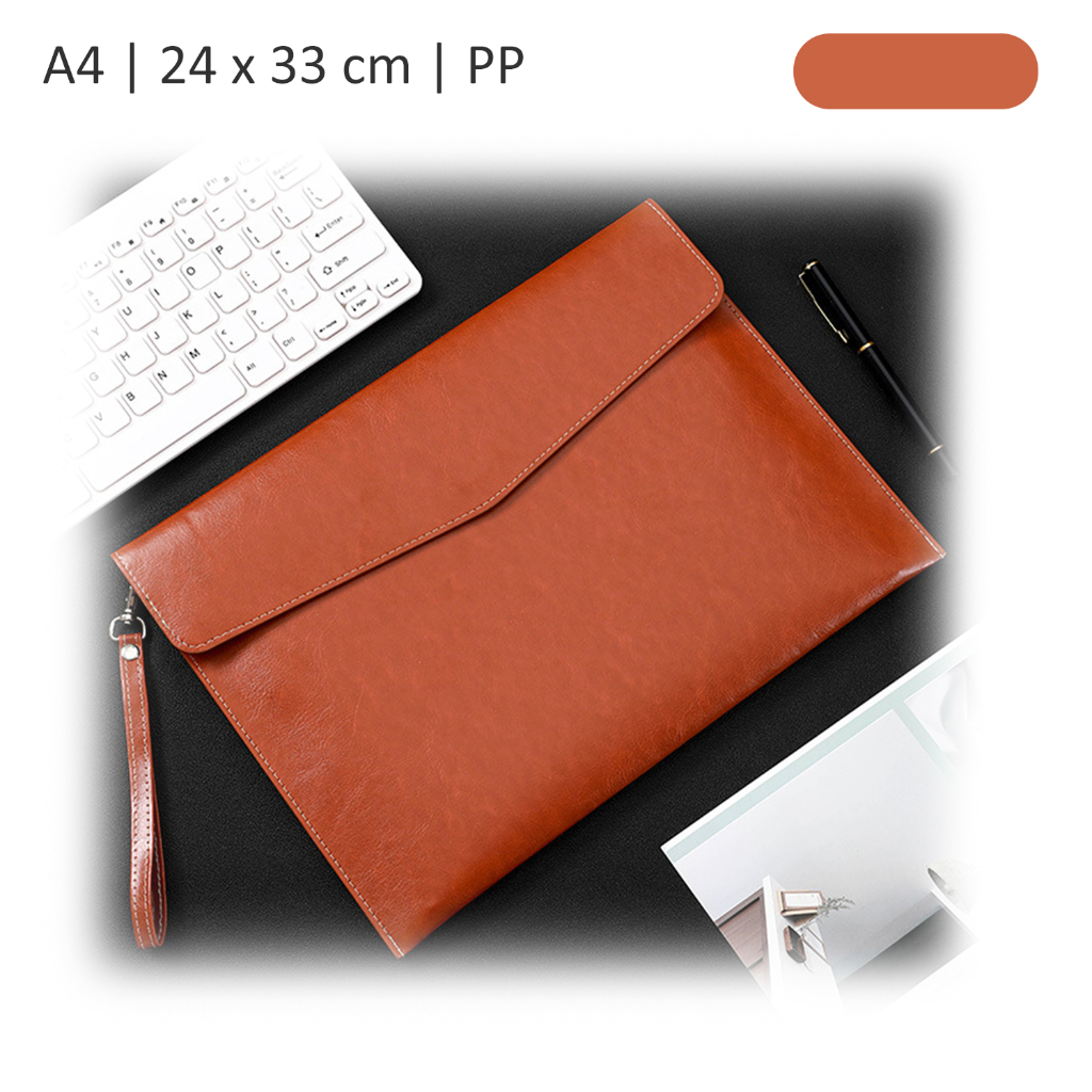 PP Leather A4 Folder File Document Holder Organizer Waterproof Envelope ...