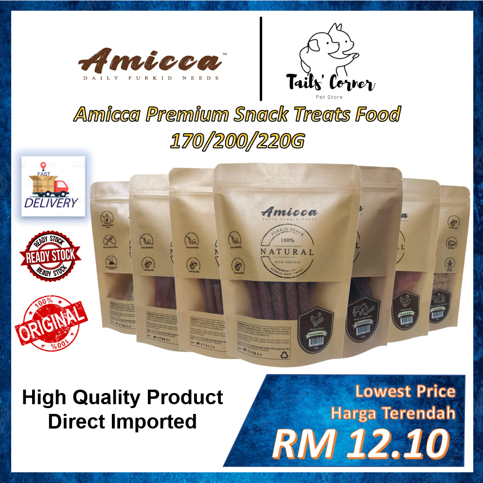 [READY STOCK] Amicca Premium Snack Treats Food for All Dog Breeds 170g / 200g / 220g | Shopee ...