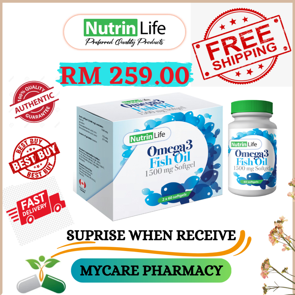 NutrinLife Omega 3 Fish Oil 1500mg (2 x 60's) | Shopee Malaysia