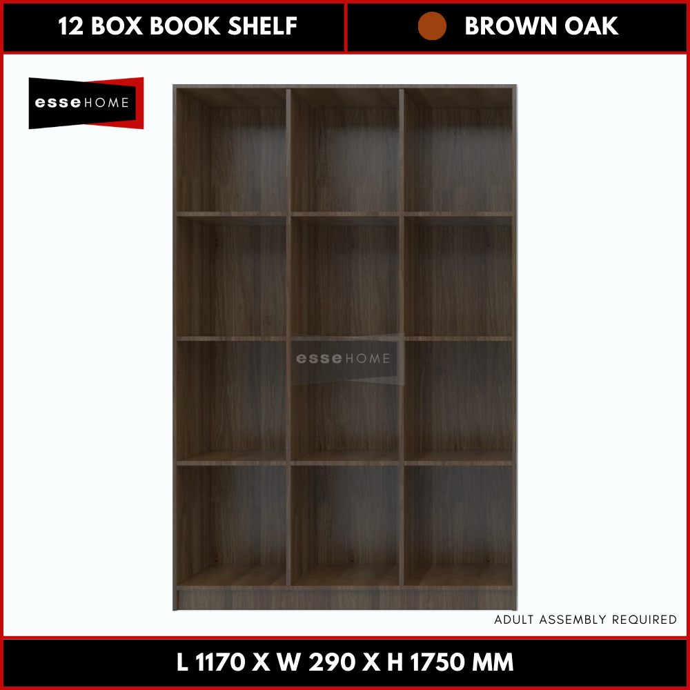 [175CM Tinggi] EsseHome 12 Box Book Shelf Book Rack Rak Buku Divider ...