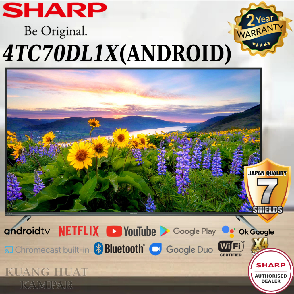 SHARP 70 INCH 4K UHD ANDROID TV 4TC70DL1X | Shopee Malaysia
