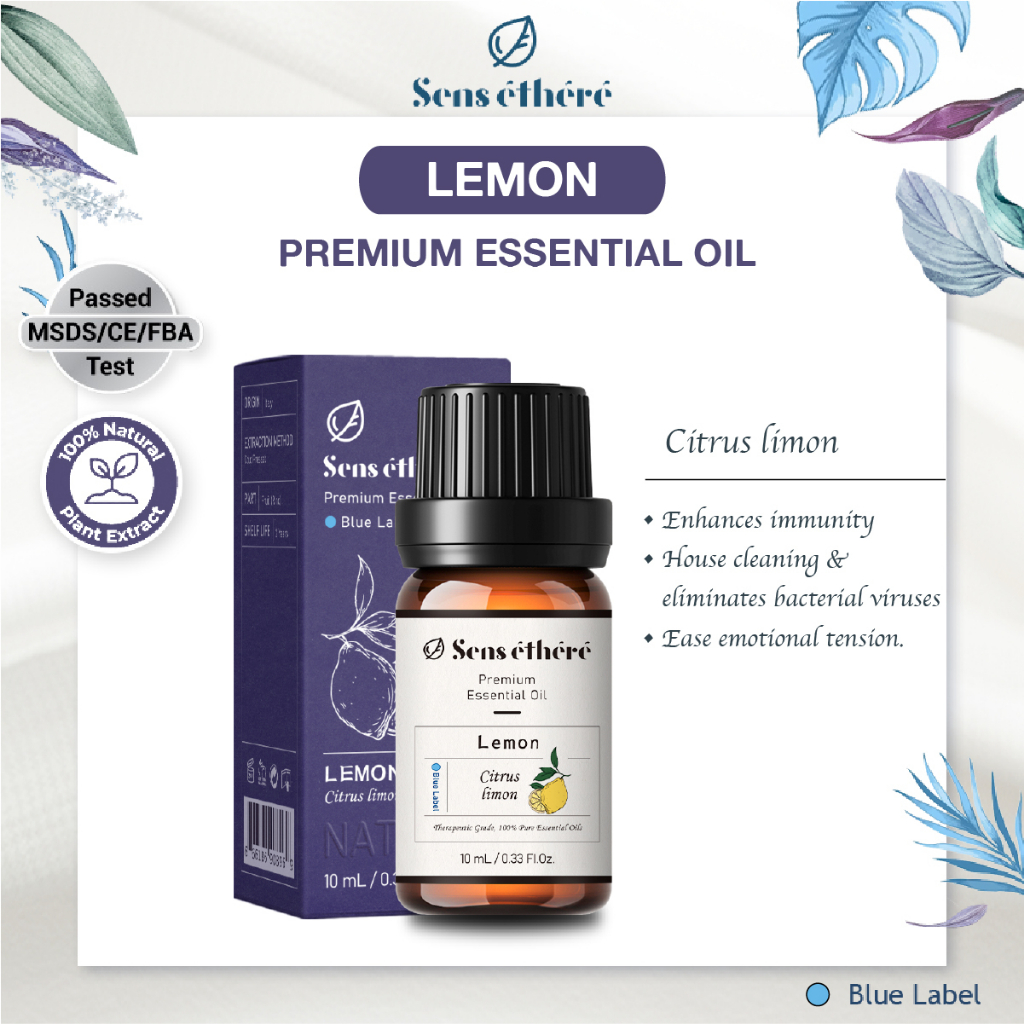 Sens éthéré 10ML Lemon Blue Label Premium Essential Oil Natural Plant Aromatherapy | Shopee Malaysia