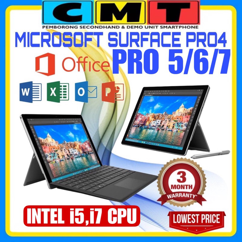 [READY STOCK] Microsoft Surface PRO 7/PRO 6/PRO 5/PRO 4/PRO 3/PRO 2/GO/GO 2 Intel i7/i5/M3 ...