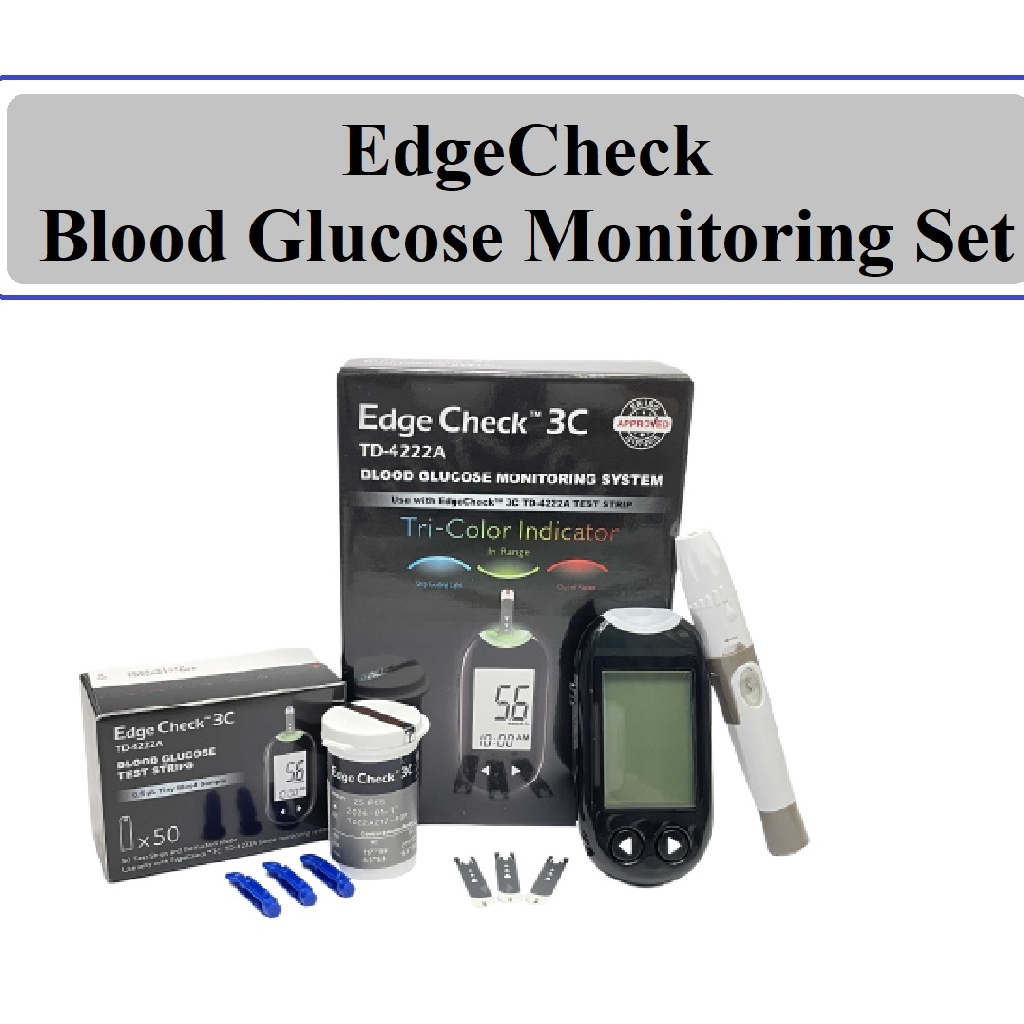 EdgeCheck Glucose Monitoring Set (Inclusive 50pcs Blood Glucose Strips ...